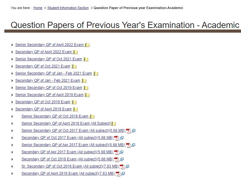 NIOS Class 12th Previous Year Question Papers: Download Subject wise ...